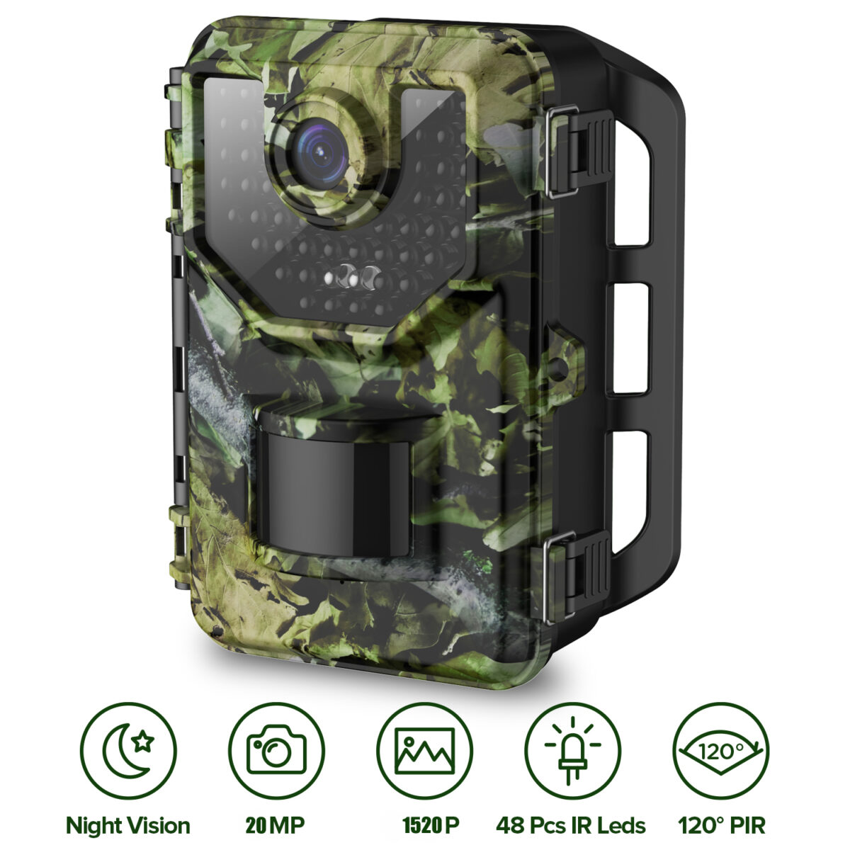 1520P 20MP Trail Camera, Hunting Camera with 120°Wide-Angle Motion ...